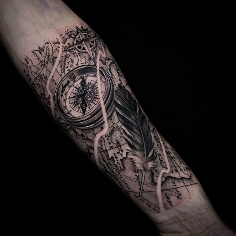 Top 31 Amazing Compass Tattoo Design Ideas