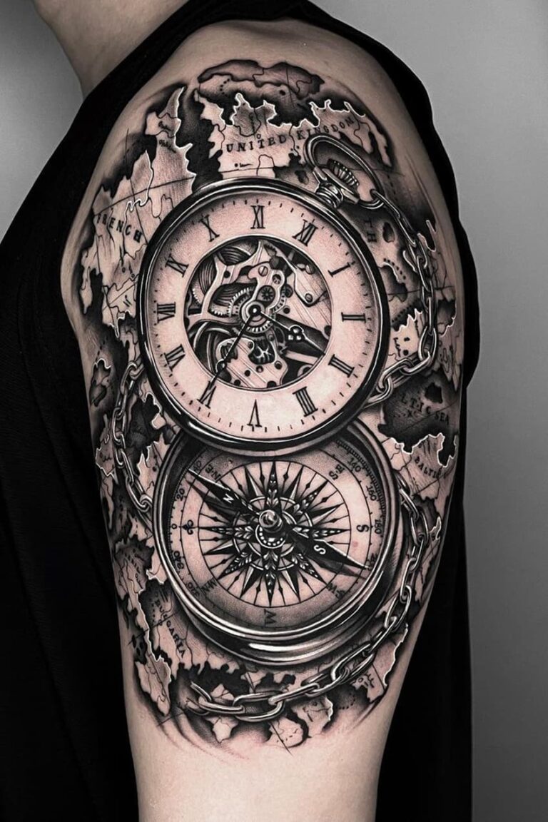Top 31 Amazing Compass Tattoo Design Ideas