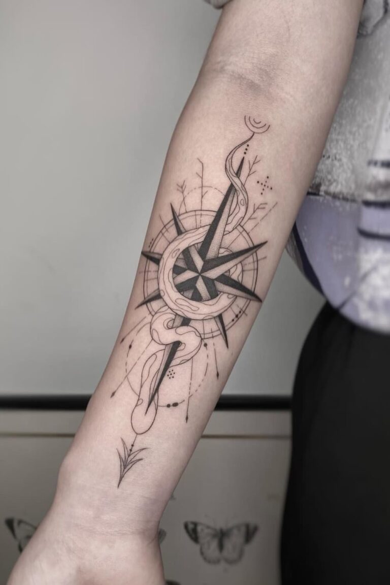 Top 31 Amazing Compass Tattoo Design Ideas