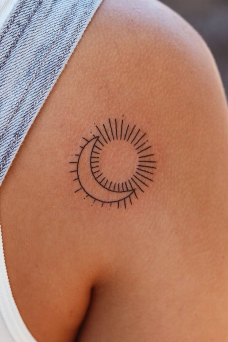 38 Amazing Small Sun and Moon Tattoo Ideas
