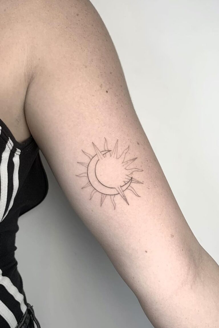 38 Amazing Small Sun and Moon Tattoo Ideas