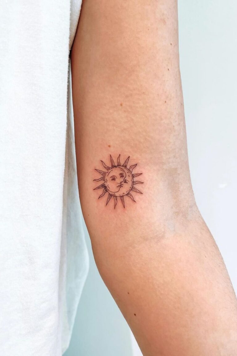 38 Amazing Small Sun and Moon Tattoo Ideas